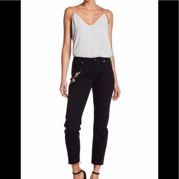 Blu Pepper | Jeans | Blu Pepper Boutique Floral Embroidered Black Jeans ...